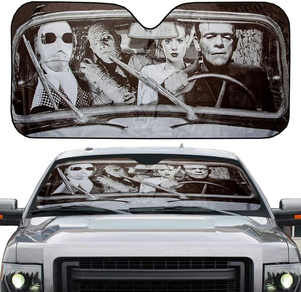 Amazon.com: Horror Car Accessories Windshield Sun Shade,Funny Car Front ...
