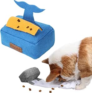 Pet Supplies : PETCUTE Dog Tissue Box Toy,Plush Dog Snuffle Toy for ...