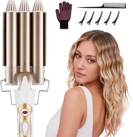 DazSpirit 3 Barrel Hair Wavers for Long/Short Hair, 22 mm Hair Curler ...