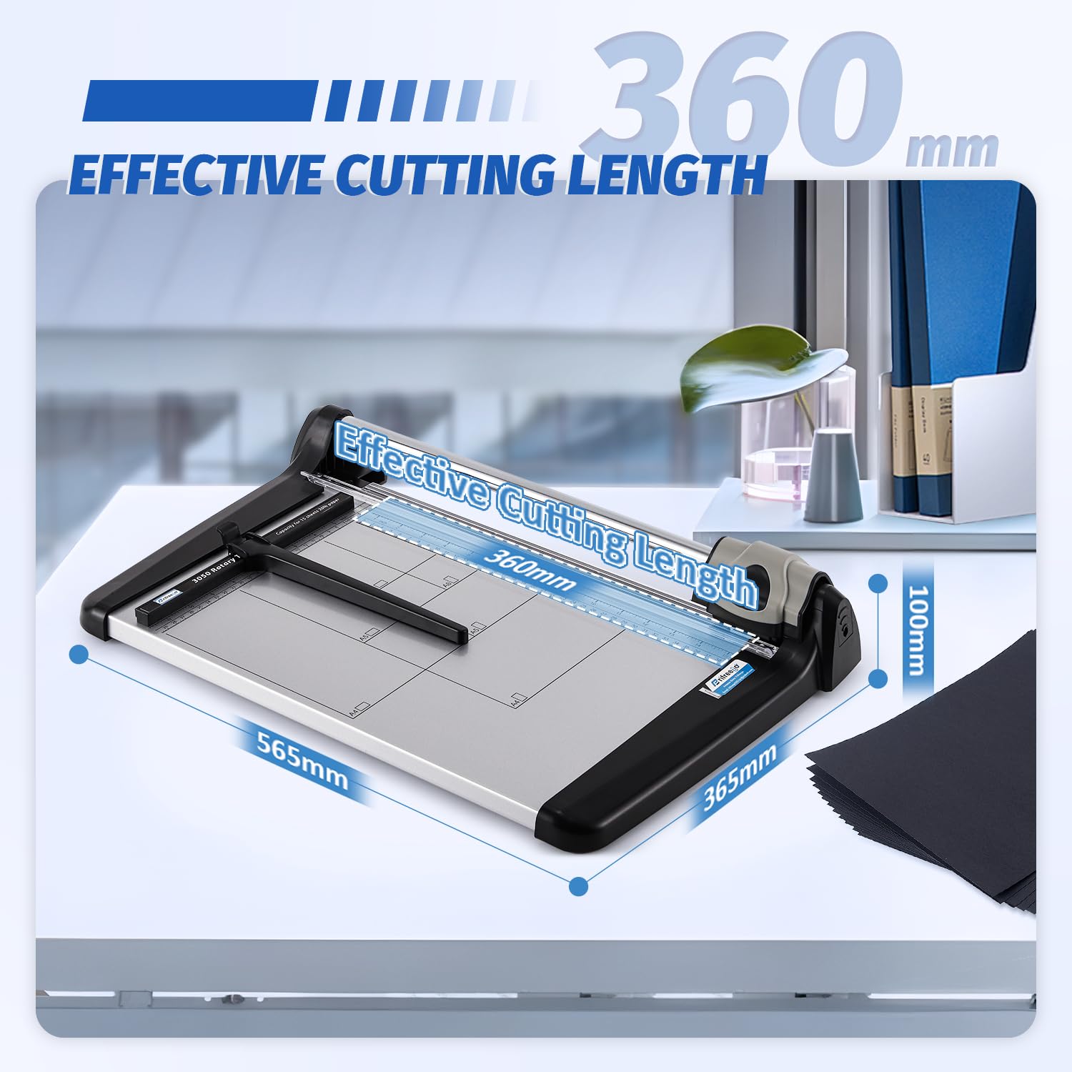Office Paper Cutter Frifreego Rotary Paper Trimmer, 15 Sheets Heavy ...