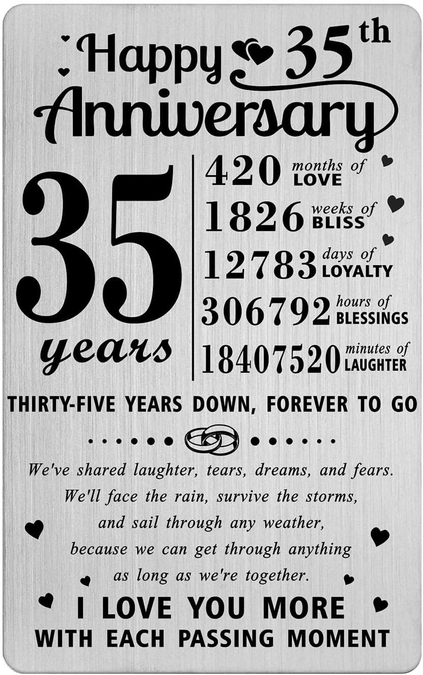 Richesele 35 Year Wedding Anniversary Card - 35th Wedding Anniversary ...