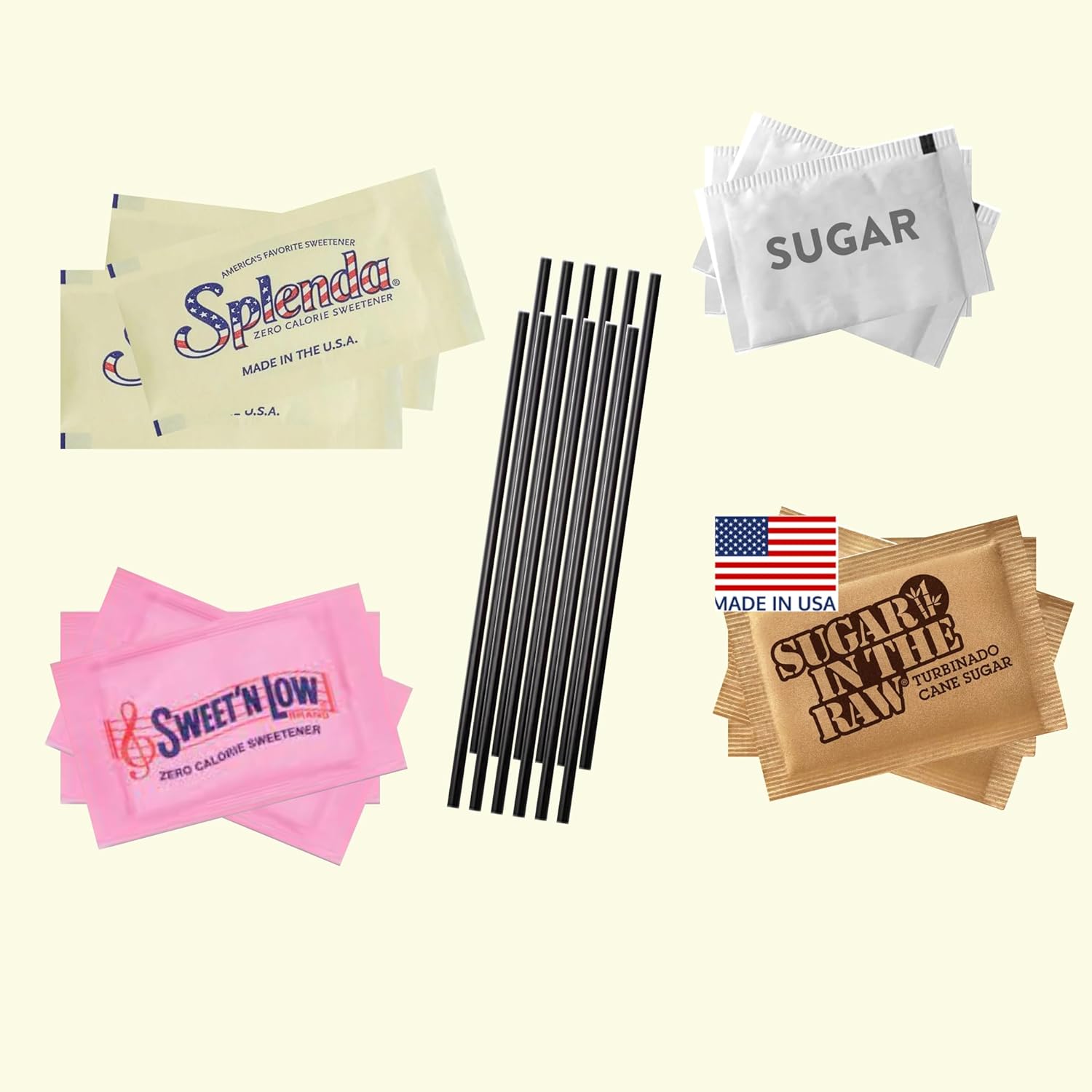 Amazon.com: Assorted Sugar & Sweetener Packets for Coffee with Plastic ...