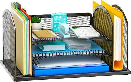 Amazon.com: MINDEPOT Desk File Organizer, Metal Desk Magazine Folder ...