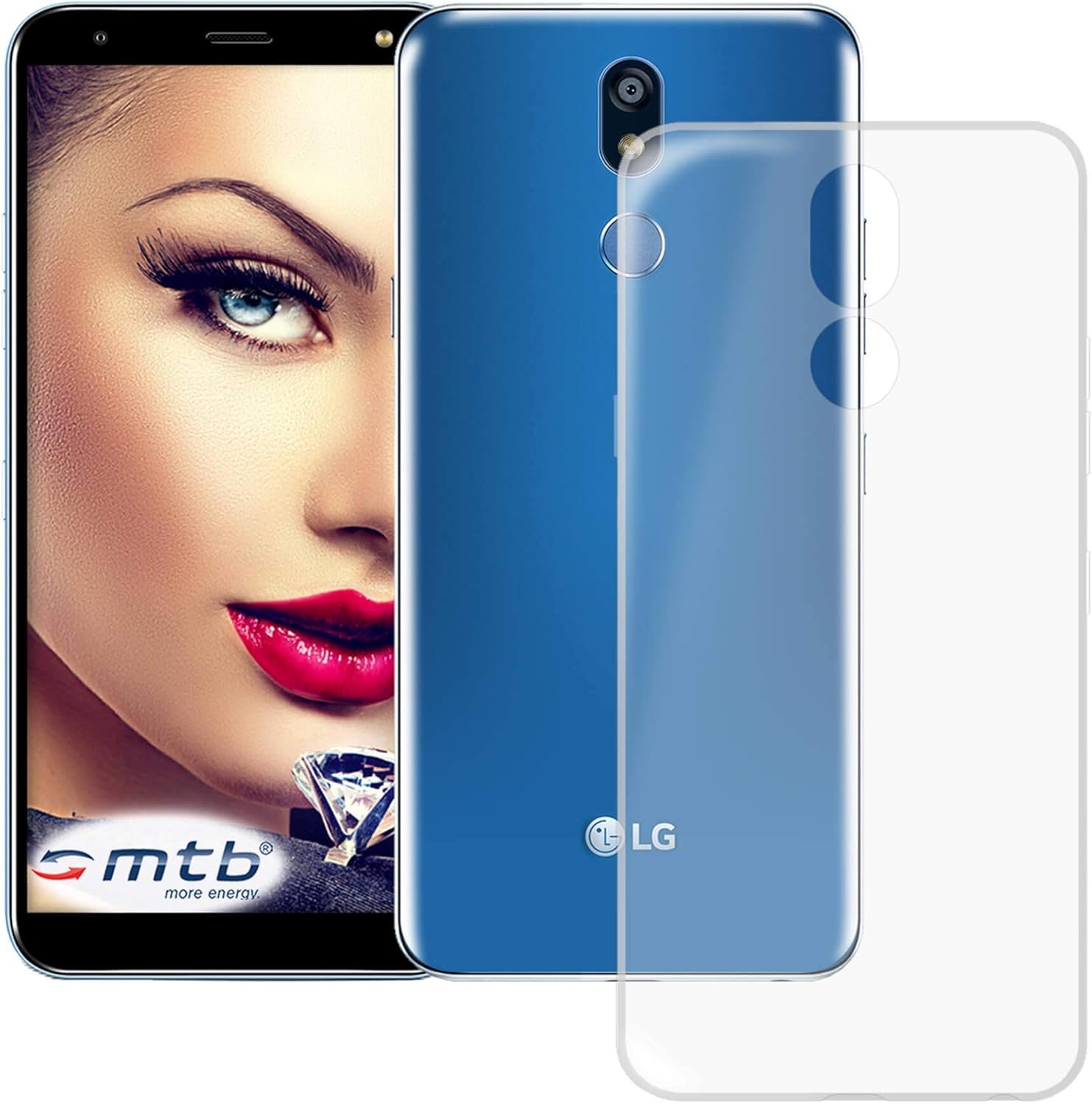 mtb more energy® Funda para LG K40 (LM-X420, 5.7'') - Transparente - Flexible - Delgada - Gel ...