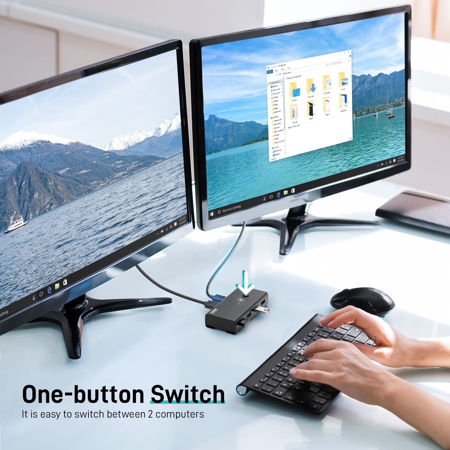 Snapklik.com : USB 3.2 Gen 1 KM Switch Selector, USB Switch Hub For 2 ...