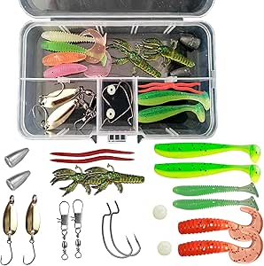 Amazon.com : EASYLONGJEE Bass Lures, Bass Fishing Lure Bass Fishing Kit ...