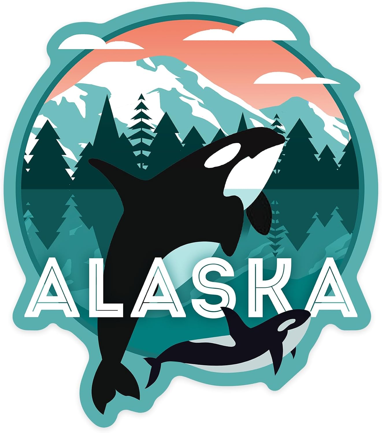 Amazon.com: Die Cut Sticker Alaska, Orca Whale and Calf Vinyl Sticker ...