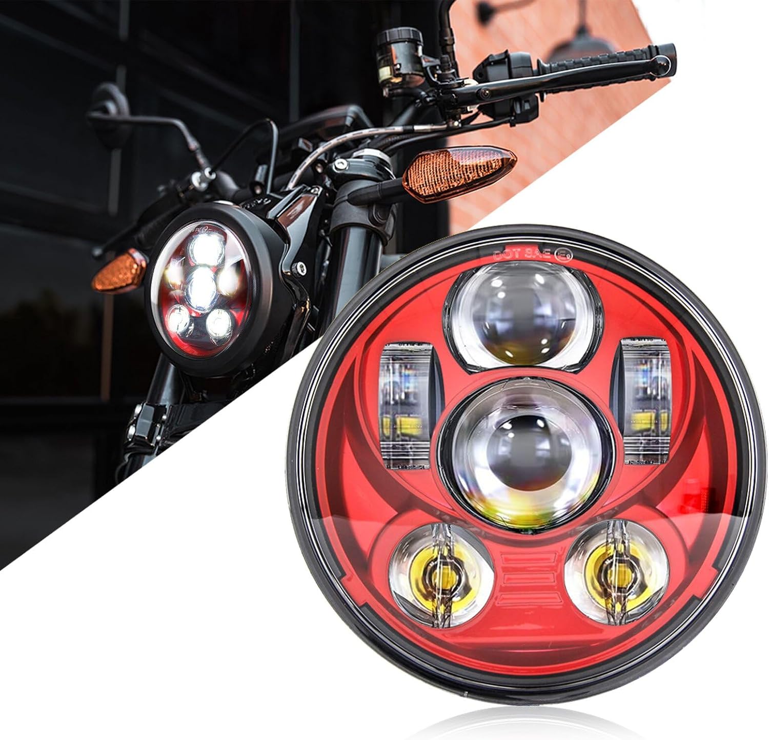 SKUNTUGUANG 5-34 5.75 Inch Red LED Headlight Philippines | Ubuy