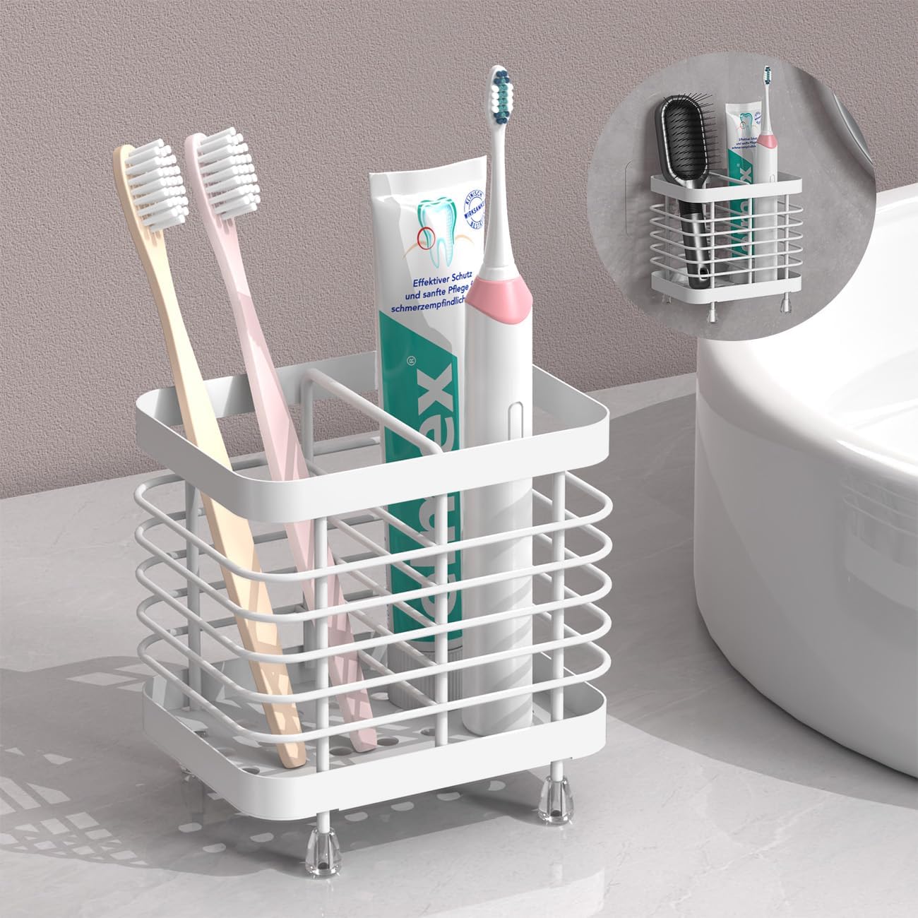Amazon.com: Luxspire Toothbrush Holders for Bathroom, Stainless Steel ...