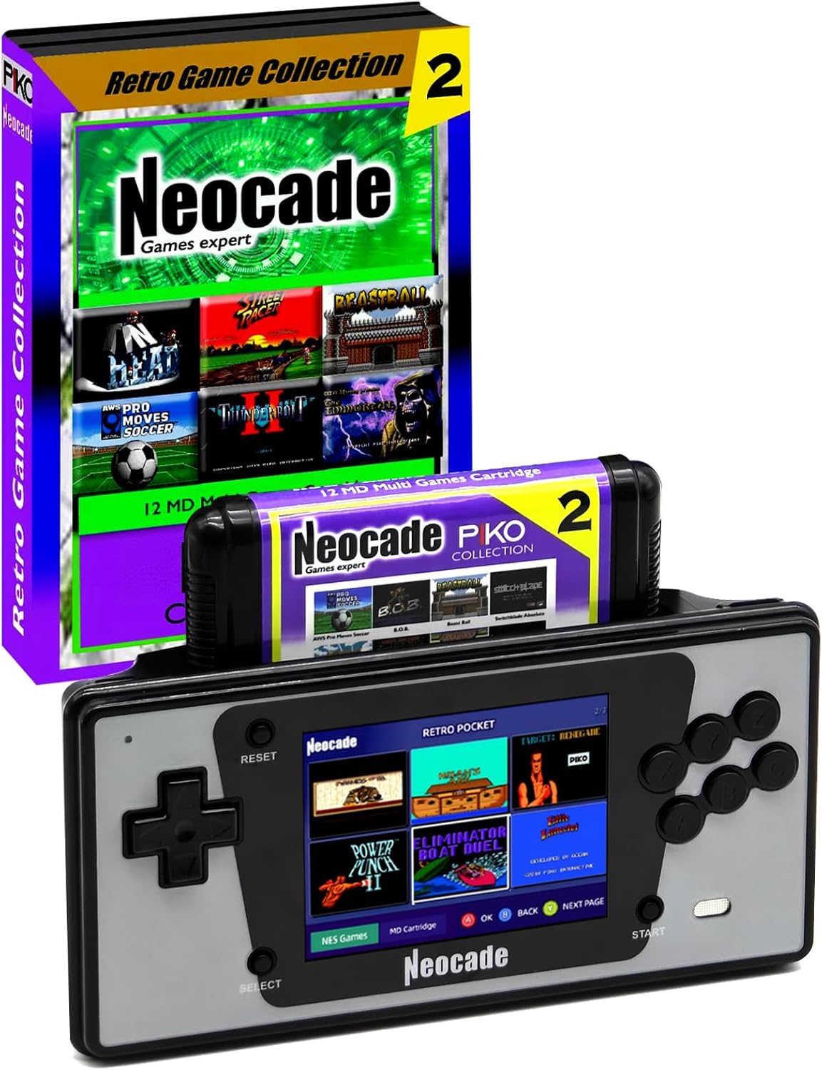 Amazon.com: Retro Handheld Game Console for Sega Genesis, 12 MD Games ...