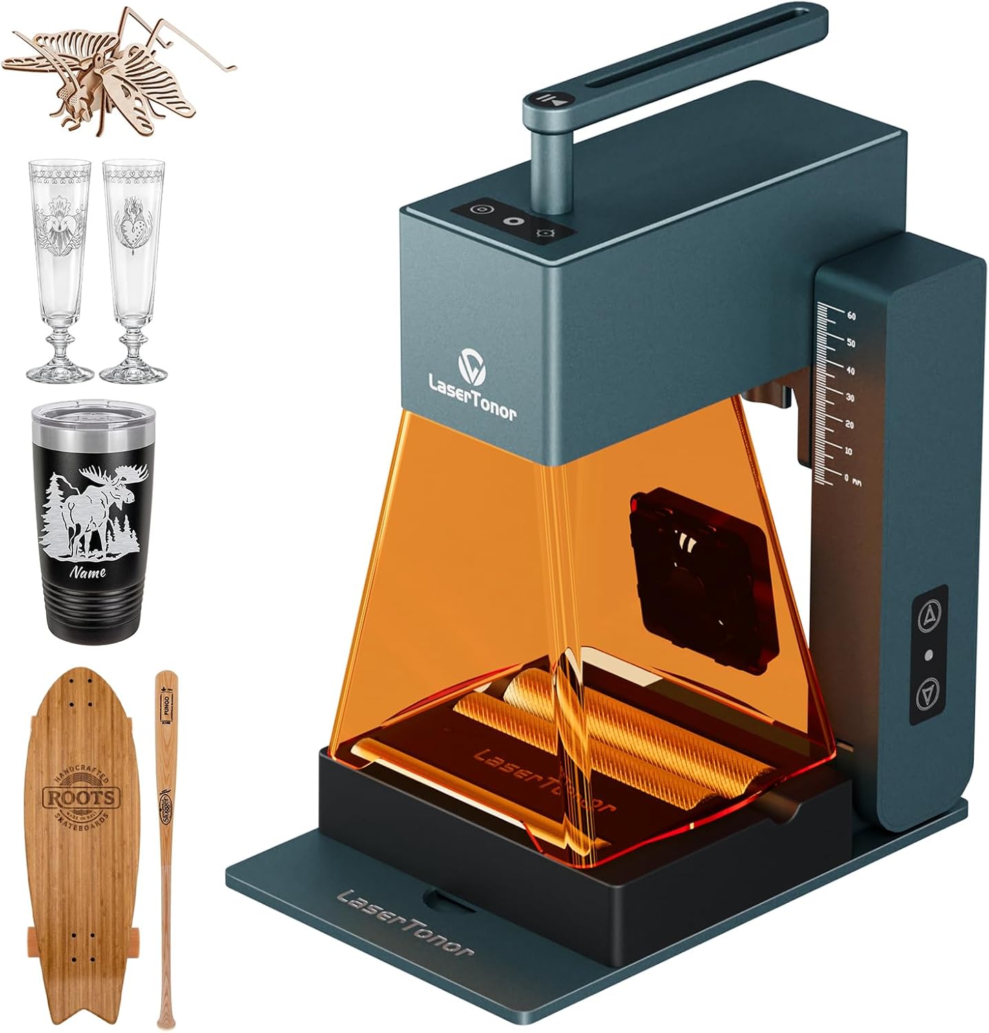 Amazon.com: Laser Engraver with Roller, 10W Portable and Handheld Laser ...