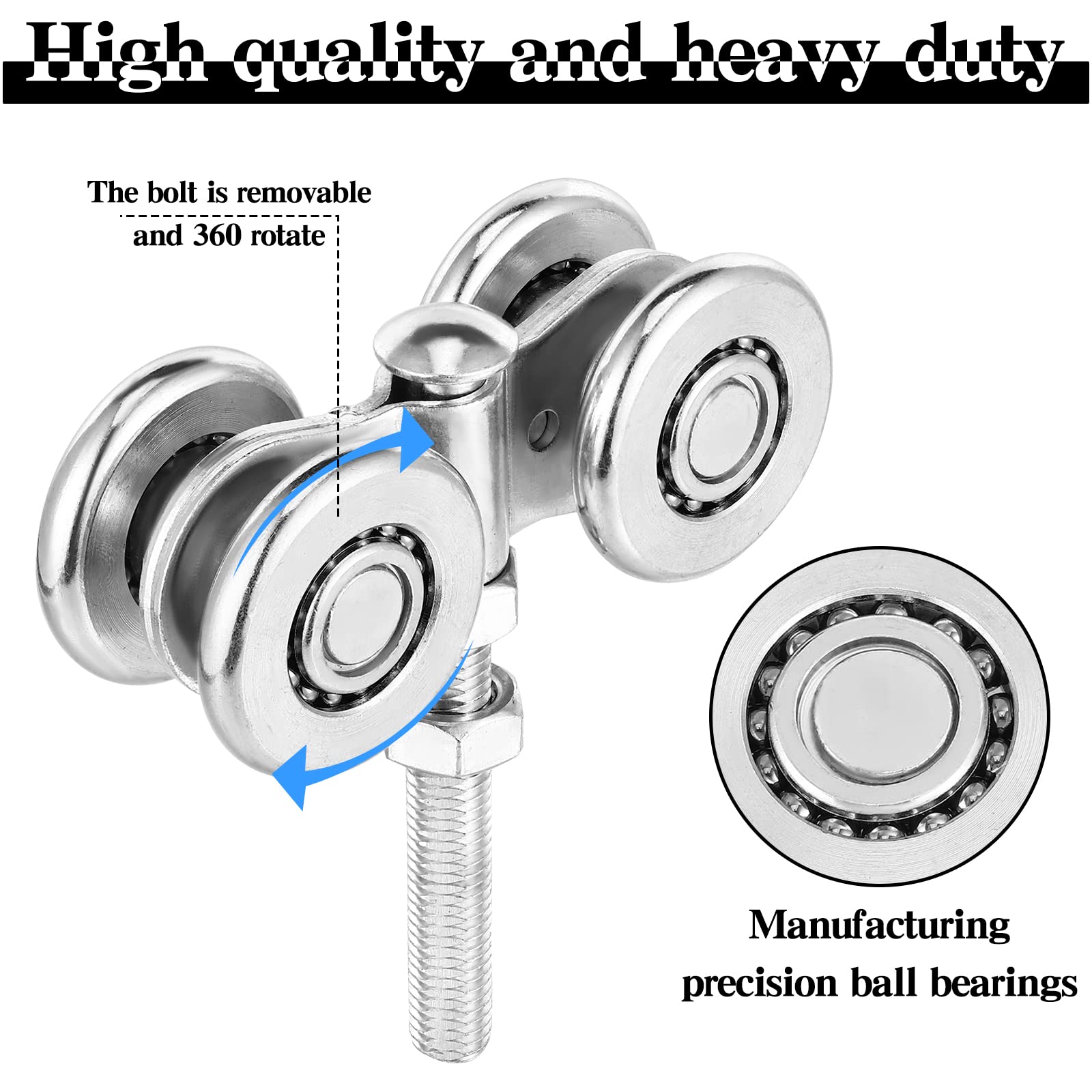 Yexiya Wheel Trolley Assembly Barn Door Rollers for 1-3/4" Wide and 2-1 ...