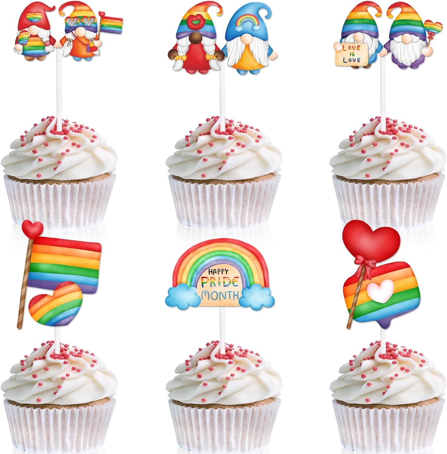 Amazon.com: LIANGSS 18-Piece Rainbow Pride Themed homosexual Happy ...