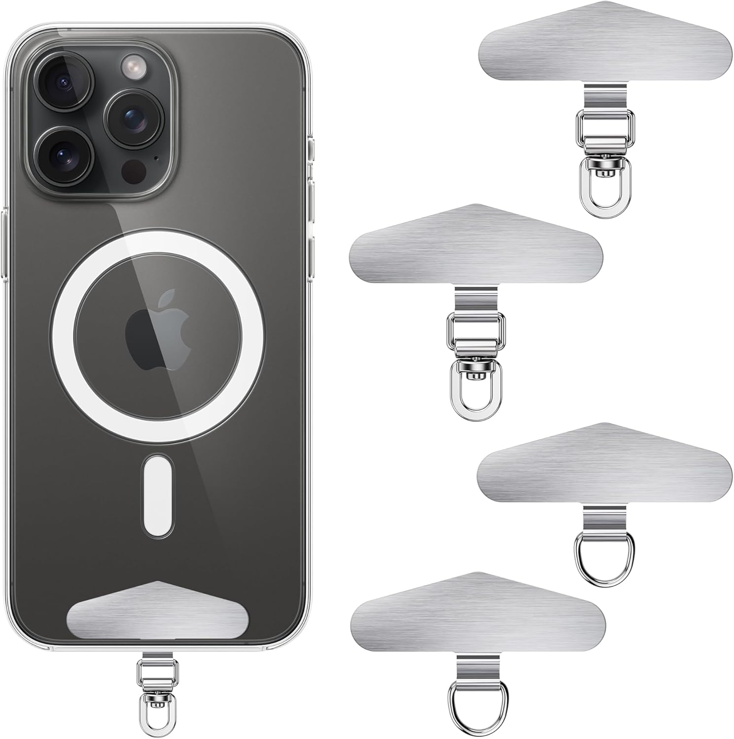 Amazon.com: Azrra Phone Tether Tab for iPhone: 4 Pack Metal Phone ...