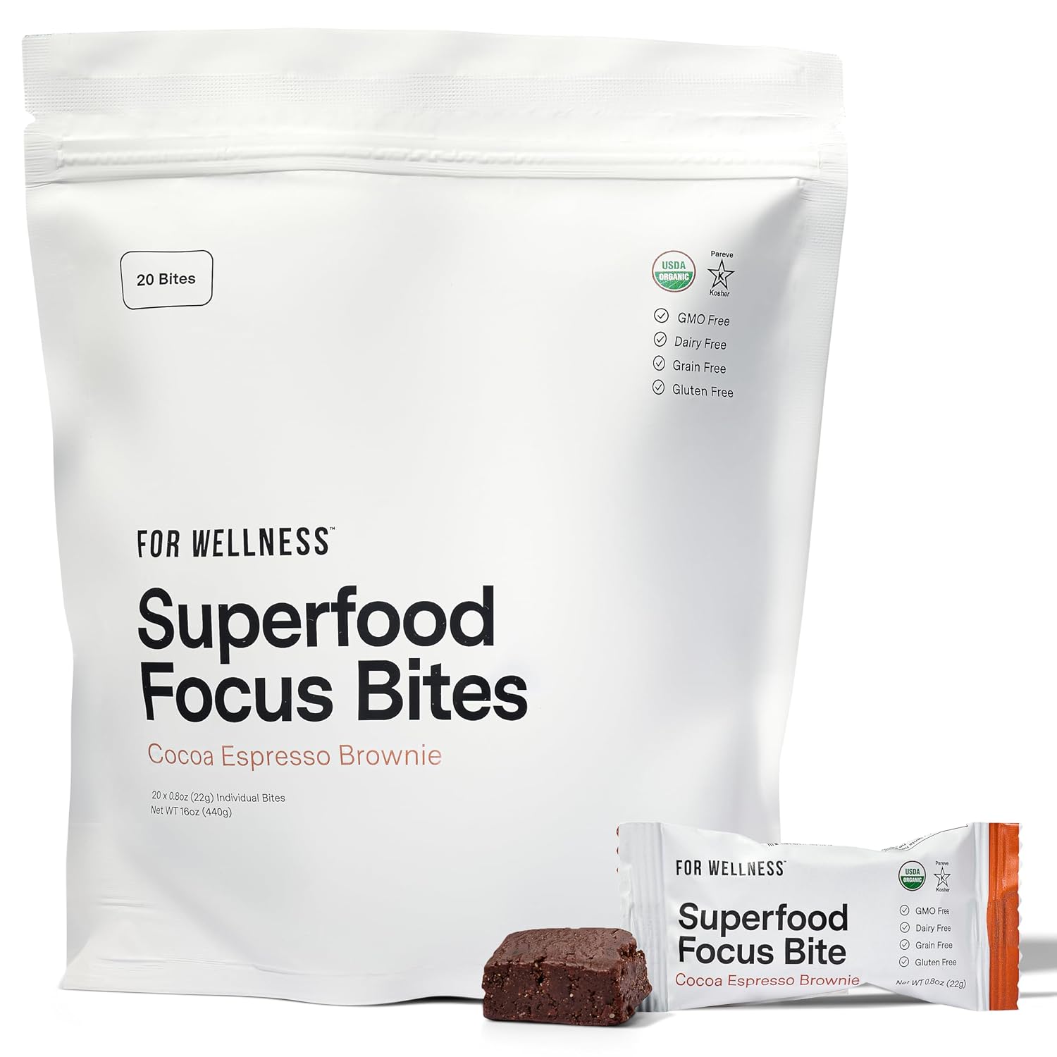 Amazon.com : For Wellness Superfood Focus Bites (20 Count), Cocoa ...