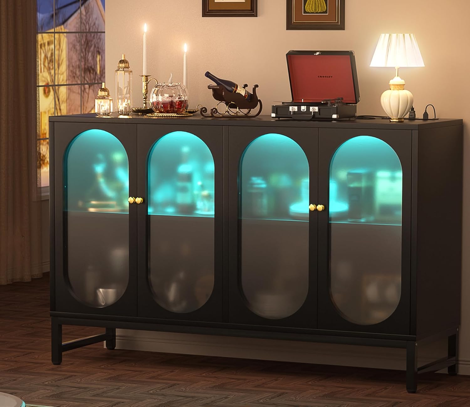 Amazon.com - Aheaplus Sideboard Buffet Cabinet with Power Outlet ...