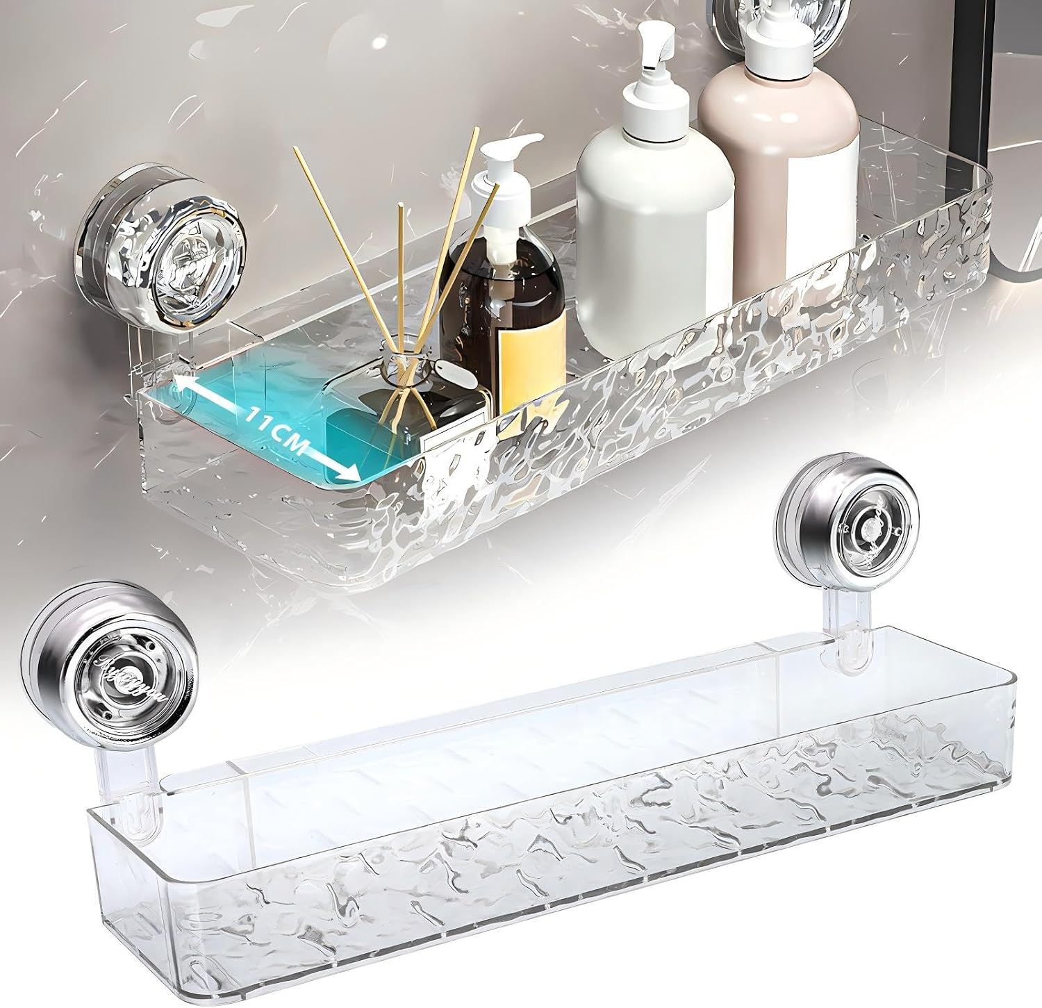 Amazon.com: Corrugated Suction Cup Storage Holder,No-Drill Wall Mounted ...