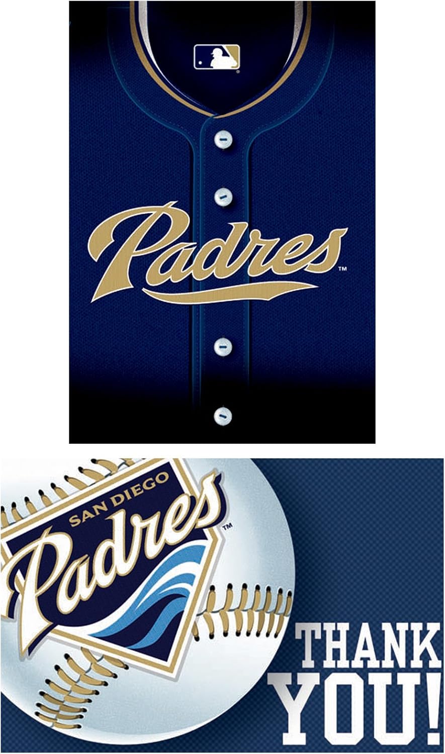 Amazon.com : San Diego Padres Baseball - Invite & Thank-You Combo Party ...