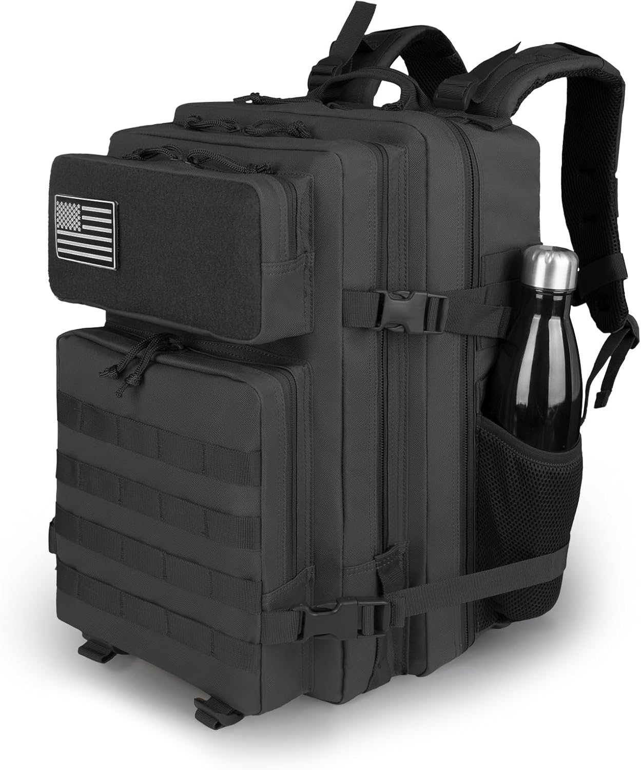 Amazon.com : Black 45L Large Military Tactical Backpack for Men ...