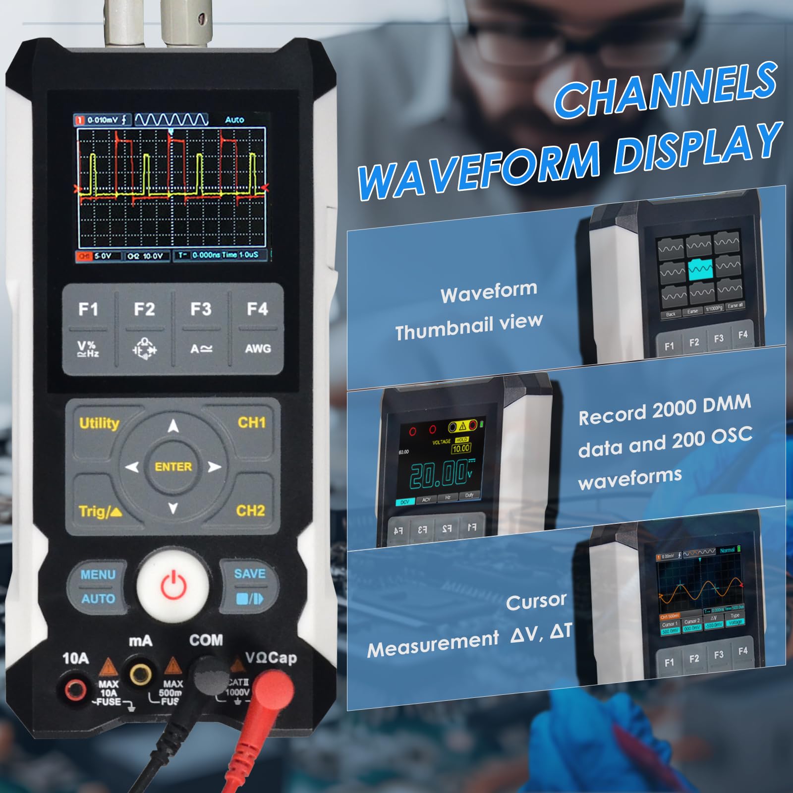 Snapklik.com : 3 In 1 Oscilloscope Multimeter Signal Generator, Dual ...