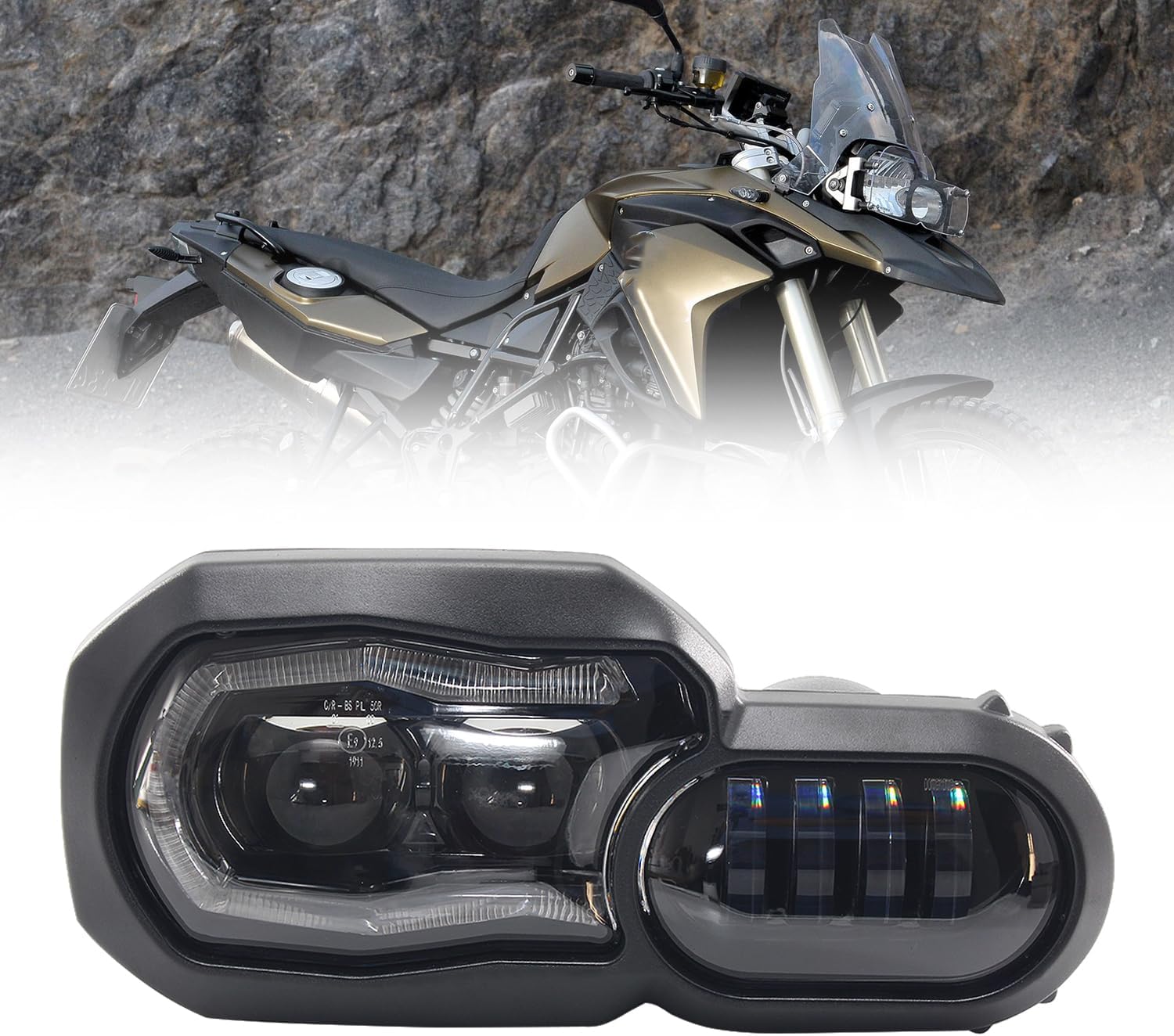 Motorcycle LED Headlight for F800GS, Front Head Light Lamp with High and Low Beams DRL ...