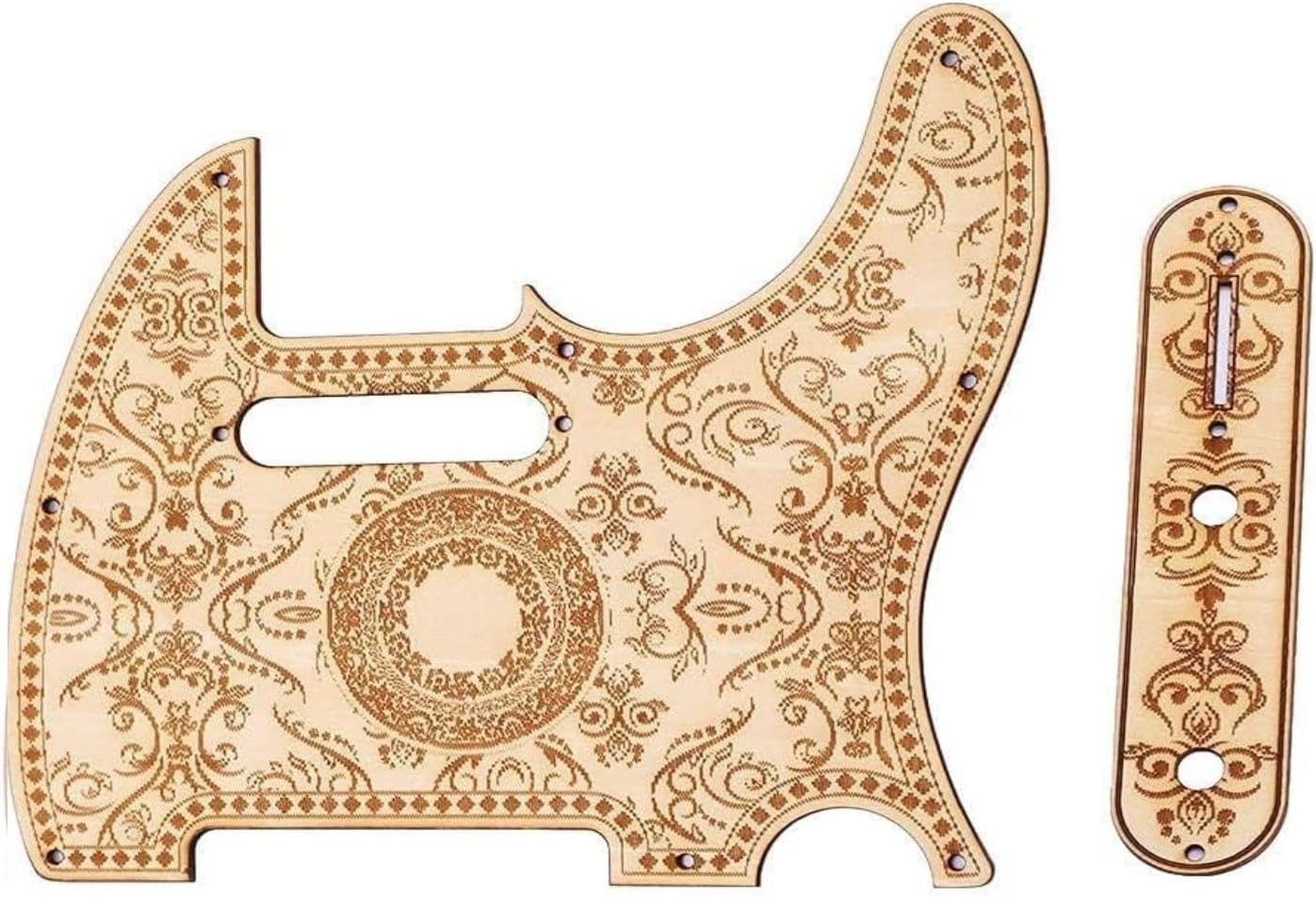 Amazon.com: KAISH Black/White Grid 8 Hole Tele Style Guitar Pickguard ...