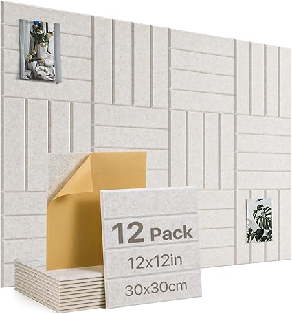 Large Cork Board Alternative 12 Pack 12"X12"X0.4"Felt Bulletin Board ...