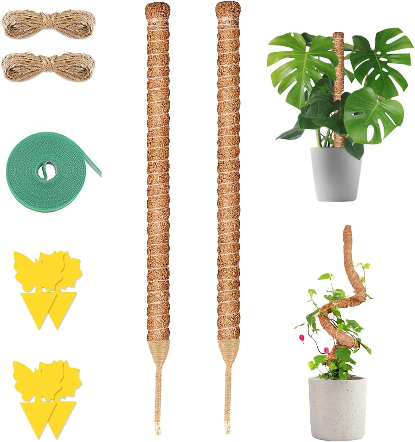 2er 120cm Pflanzstäbe für Monstera Rankhilfe Rankstäbe Moosstab Stab ...