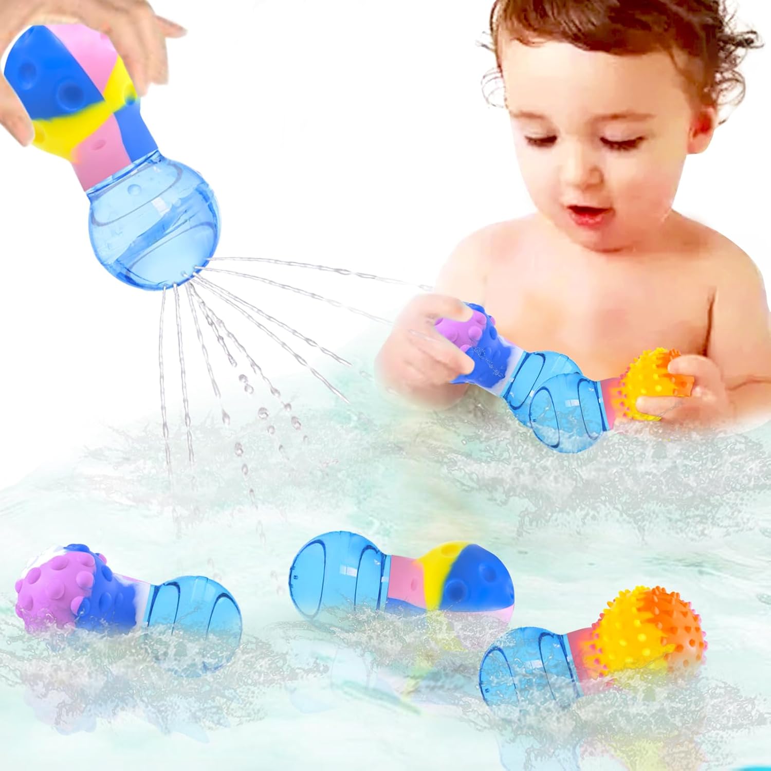 Amazon.com: Bath Toys for Toddlers Ages 1-3, Squishy Bath Bulb Bath ...