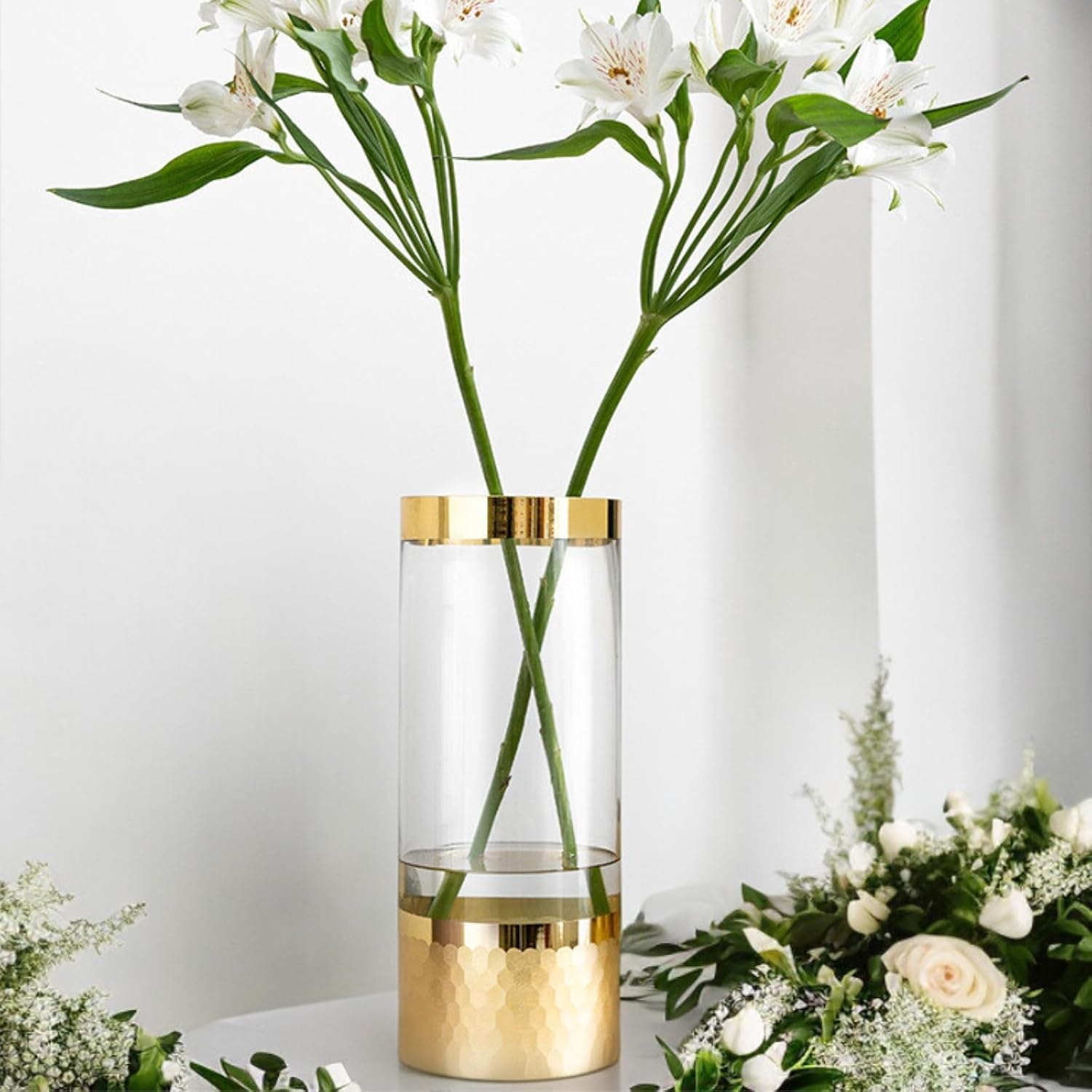 Jarrones altos para flores, centros de mesa, decoración de boda, sala ...