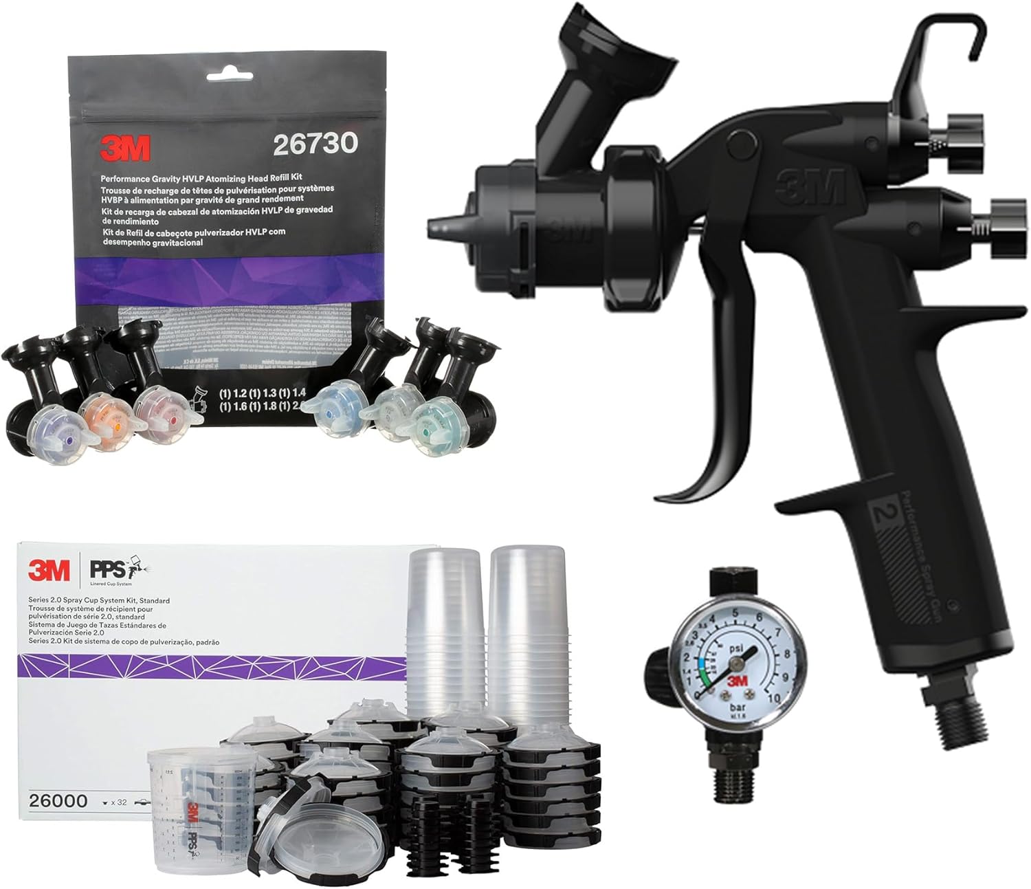 Amazon.com : 3M Performance Spray Gun 2 with 3M Performance Air Flow ...