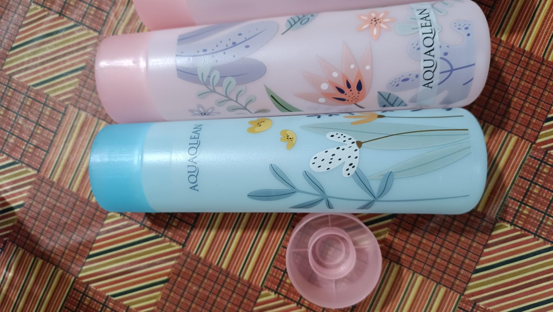 AQUAWARE Frosty Plastic Food Grade Fridge Round Multi IML Water Bottle Gift Set(6 pieces,Pink ...