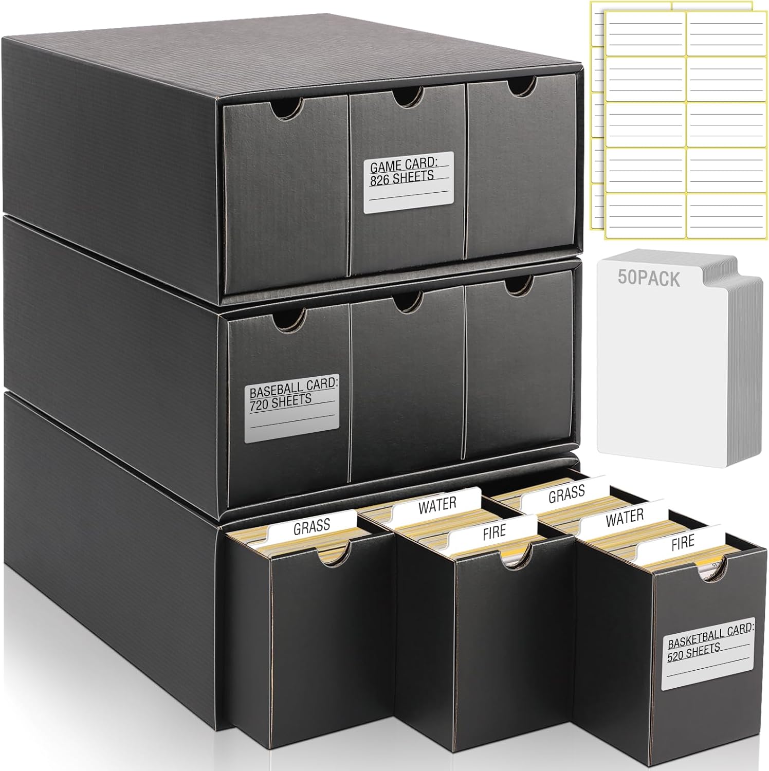 Amazon.com: Kitoyz 5000+Trading Card Storage Box with 50 Cardboard ...