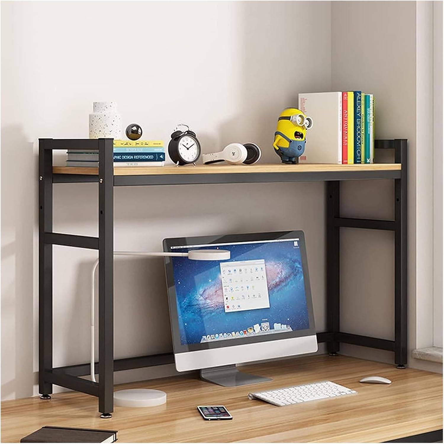 Amazon.com: LYF Computer Desk Bookshelf, Office Desktop Storage Shelf ...