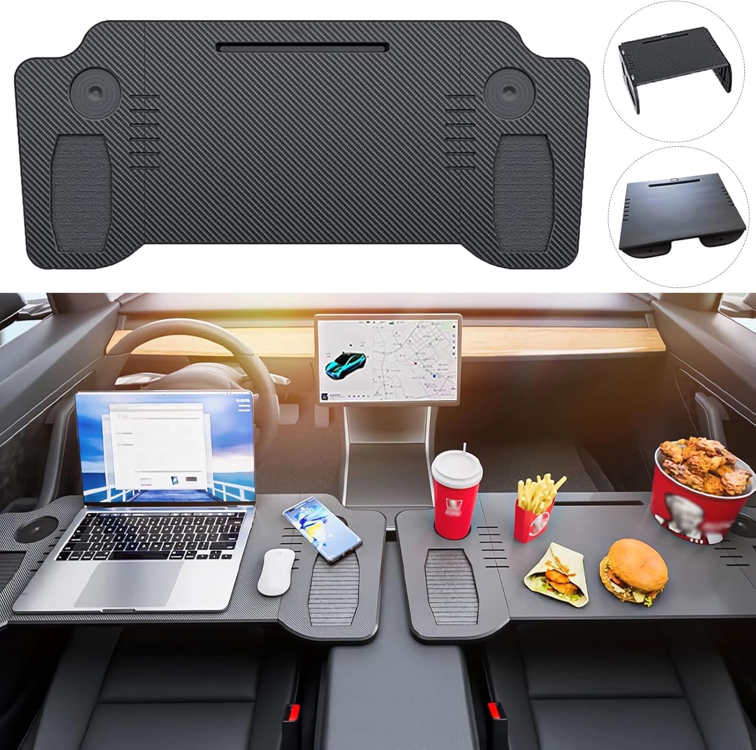 Amazon.com: Ronsoile Foldable Car Tray & Car Desk for Laptop, Car Table ...