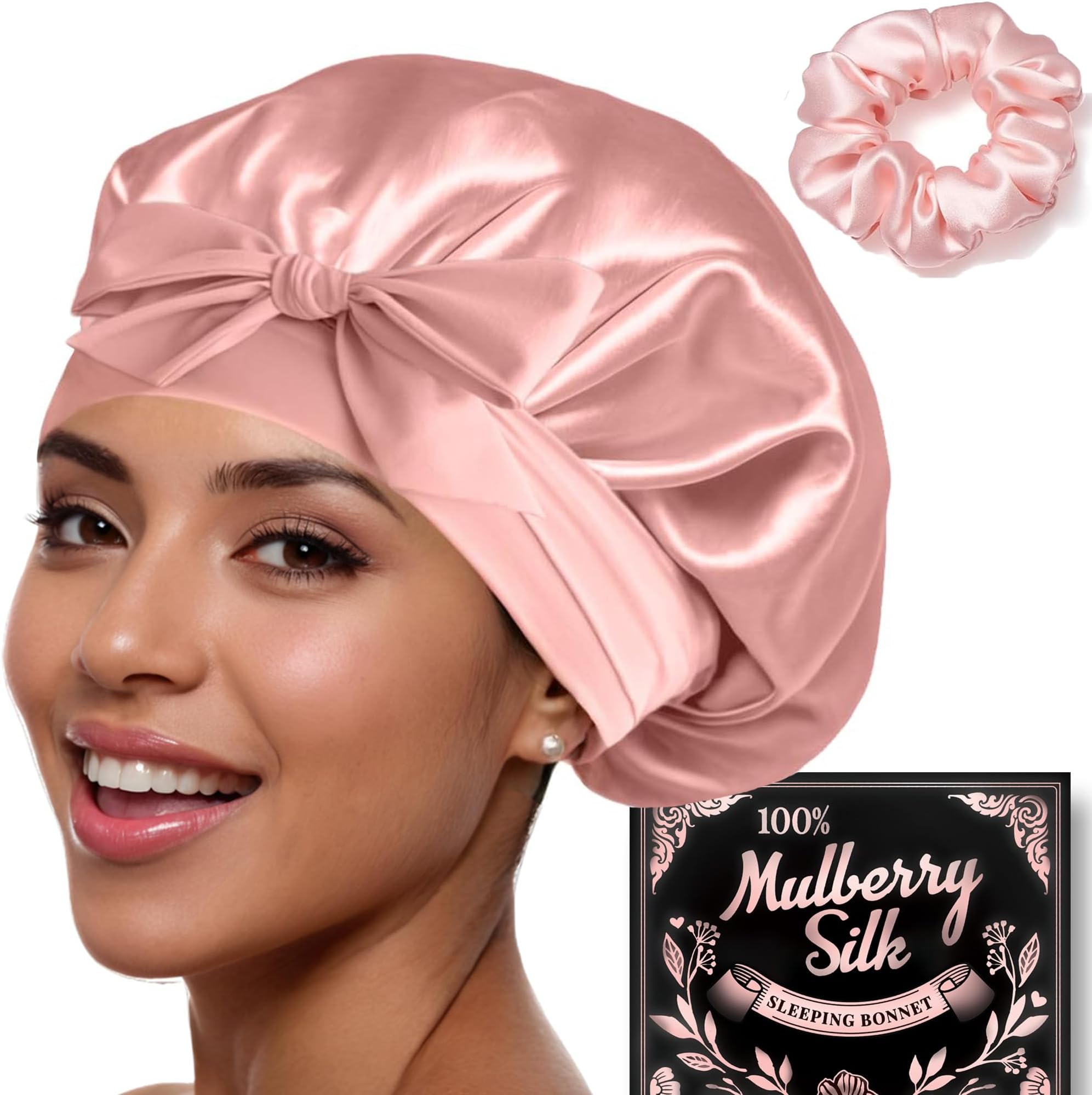 Amazon.com : RedJoe 22 Momme 100% Mulberry Silk Bonnet Hair Wrap for ...
