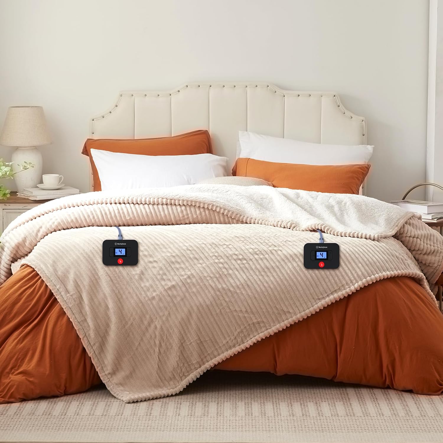 Amazon.com: Westinghouse Queen Size Electric Blanket, Flannel to Sherpa ...