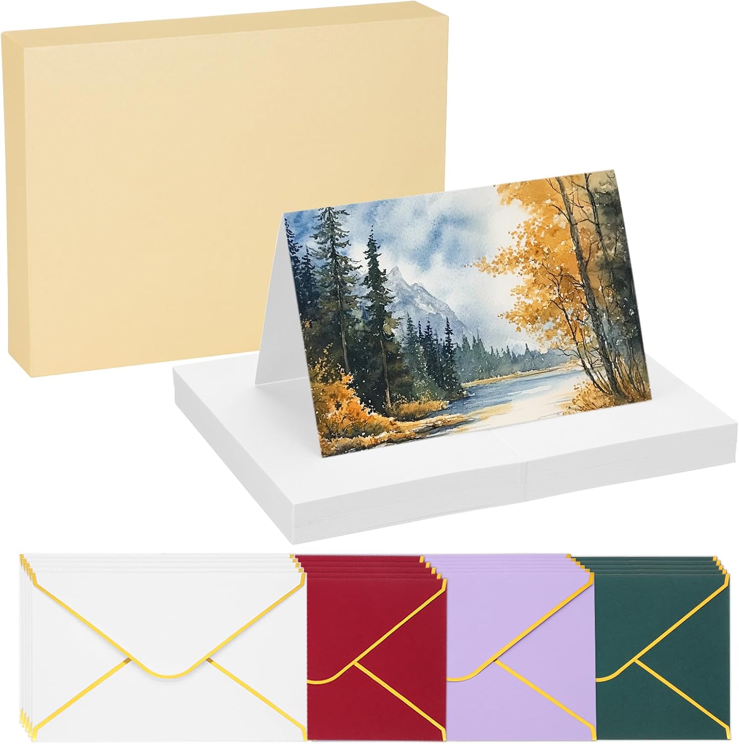 Amazon.com: PATIKIL 20 Sets Pure Cotton Watercolor Cards 140lb/300 GSM ...