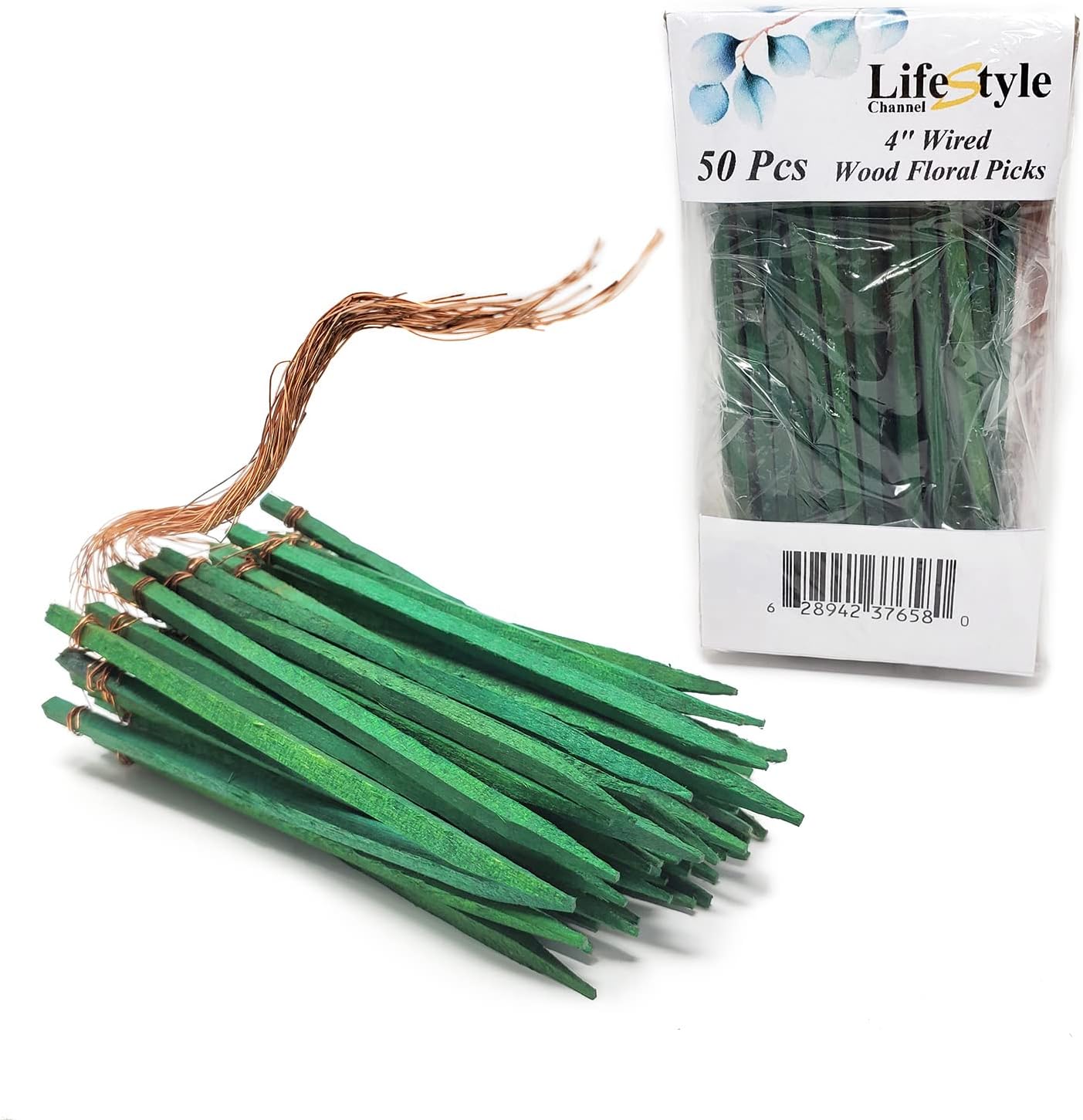Amazon.com: 4" Wired Wood Floral Picks 50 Pcs by LifeStyle Channel ...