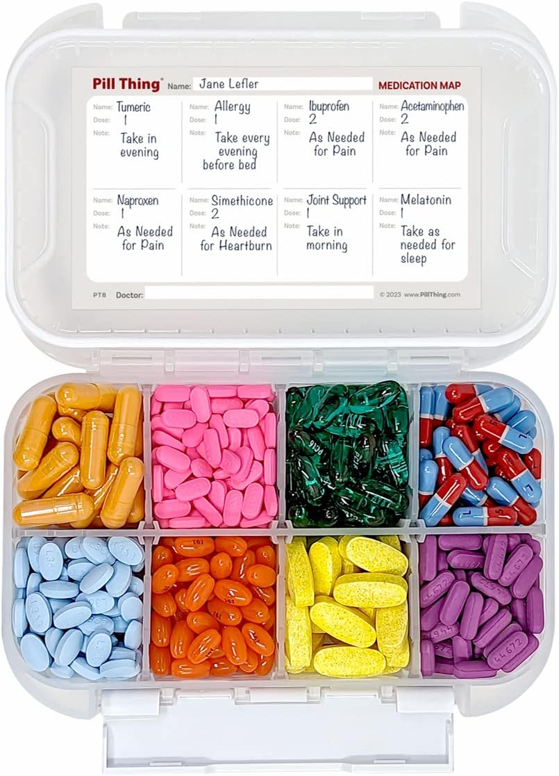 Amazon.com: 8 Compartment Large Pill Case with Airtight Seal, 8 Times a ...
