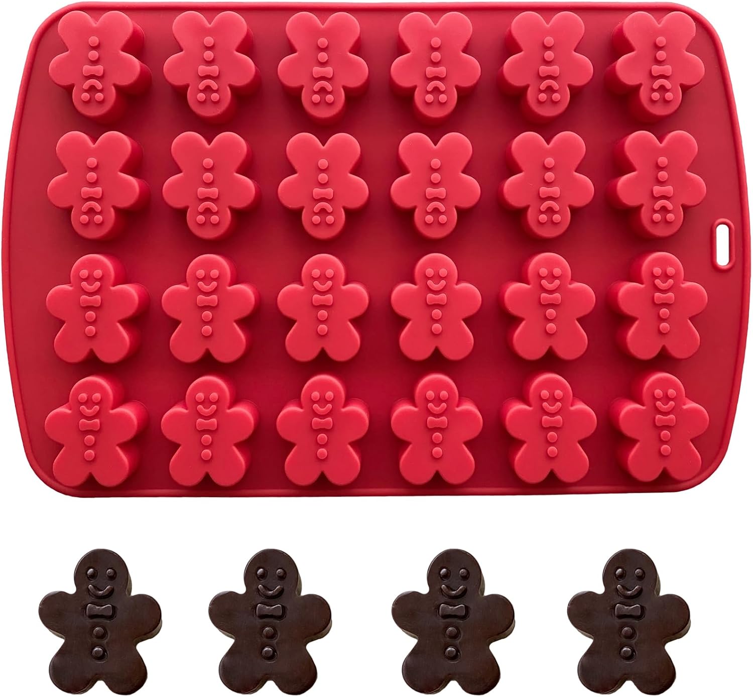Amazon.com: Gingerbread Man Silicone Molds 24 Cavities Christmas ...