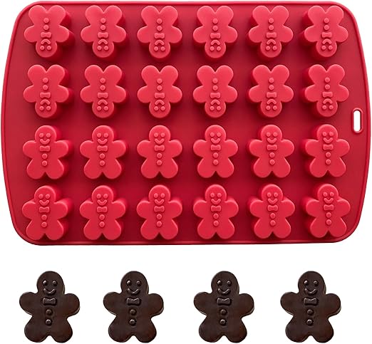 Amazon.com: Gingerbread Man Silicone Molds 24 Cavities Christmas ...