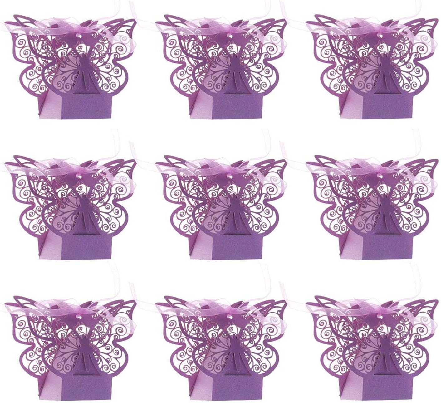 Amazon.com: JANOU 24pcs Butterfly Candy Boxes Laser Cut DIY Paper Box ...