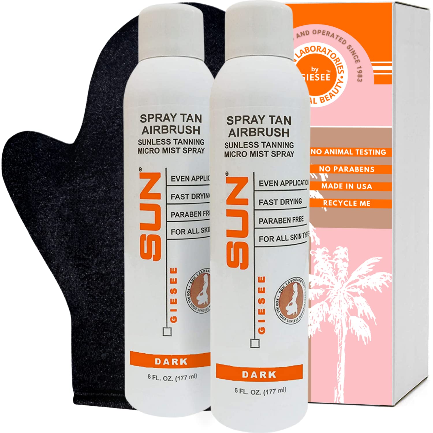 Amazon.com: Spray Tan Airbrush Set of 2 (6 oz each) + Tanning Mitt ...