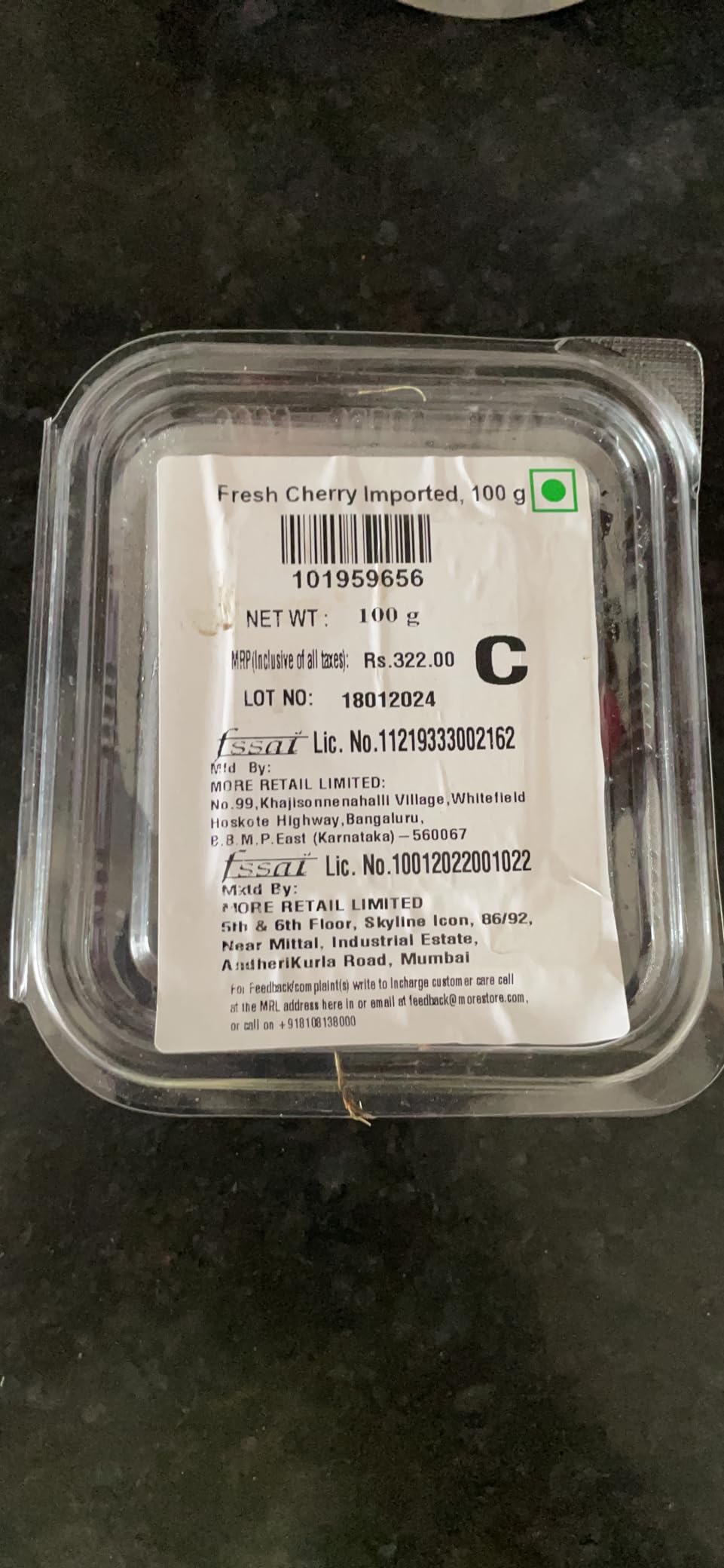 Fresh Cherry , 100 g pack : Amazon.in: Grocery & Gourmet Foods