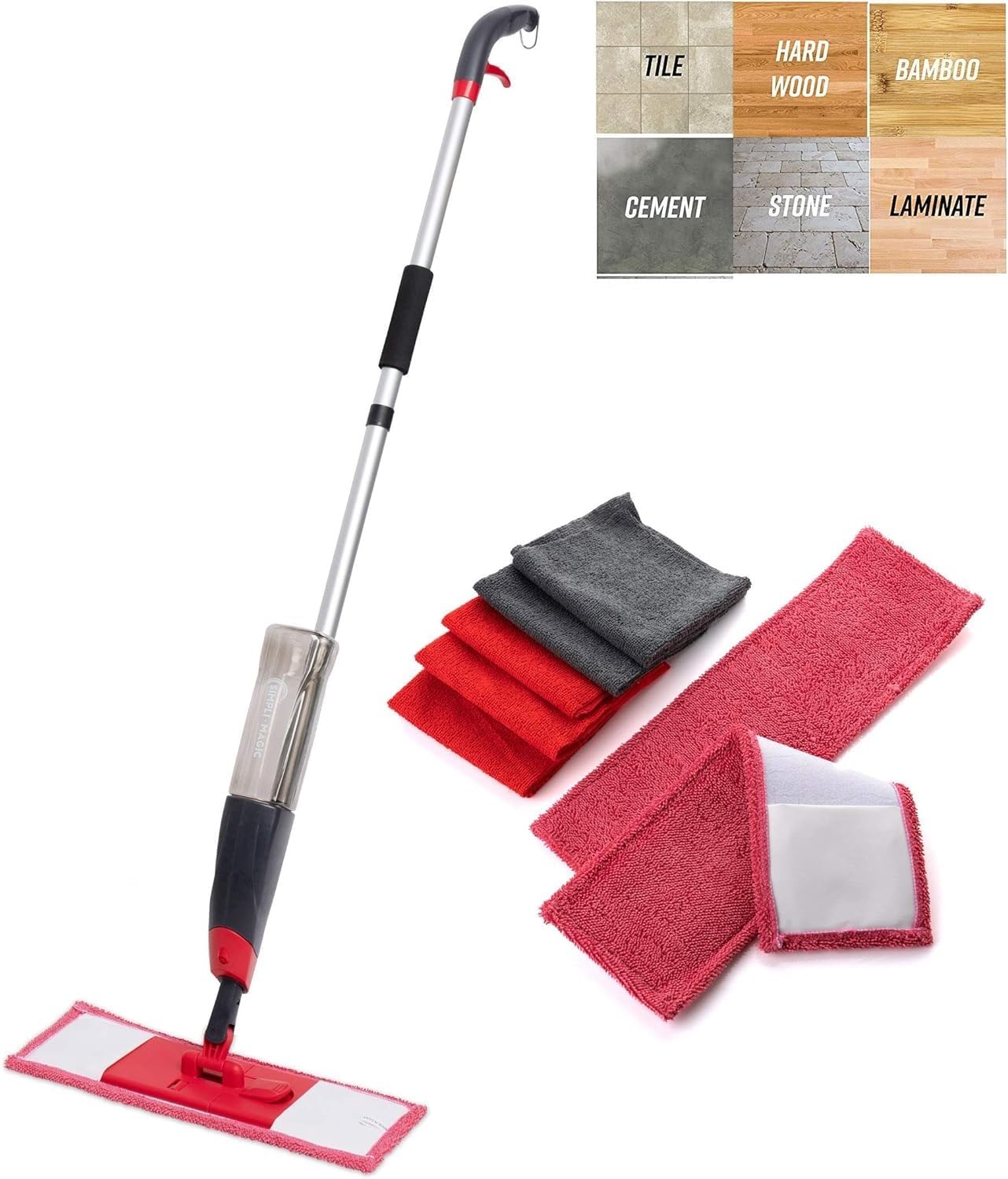 Amazon.com: Simpli-Magic 79152 Sanitizing Microfiber Mop Cleaning Kit ...