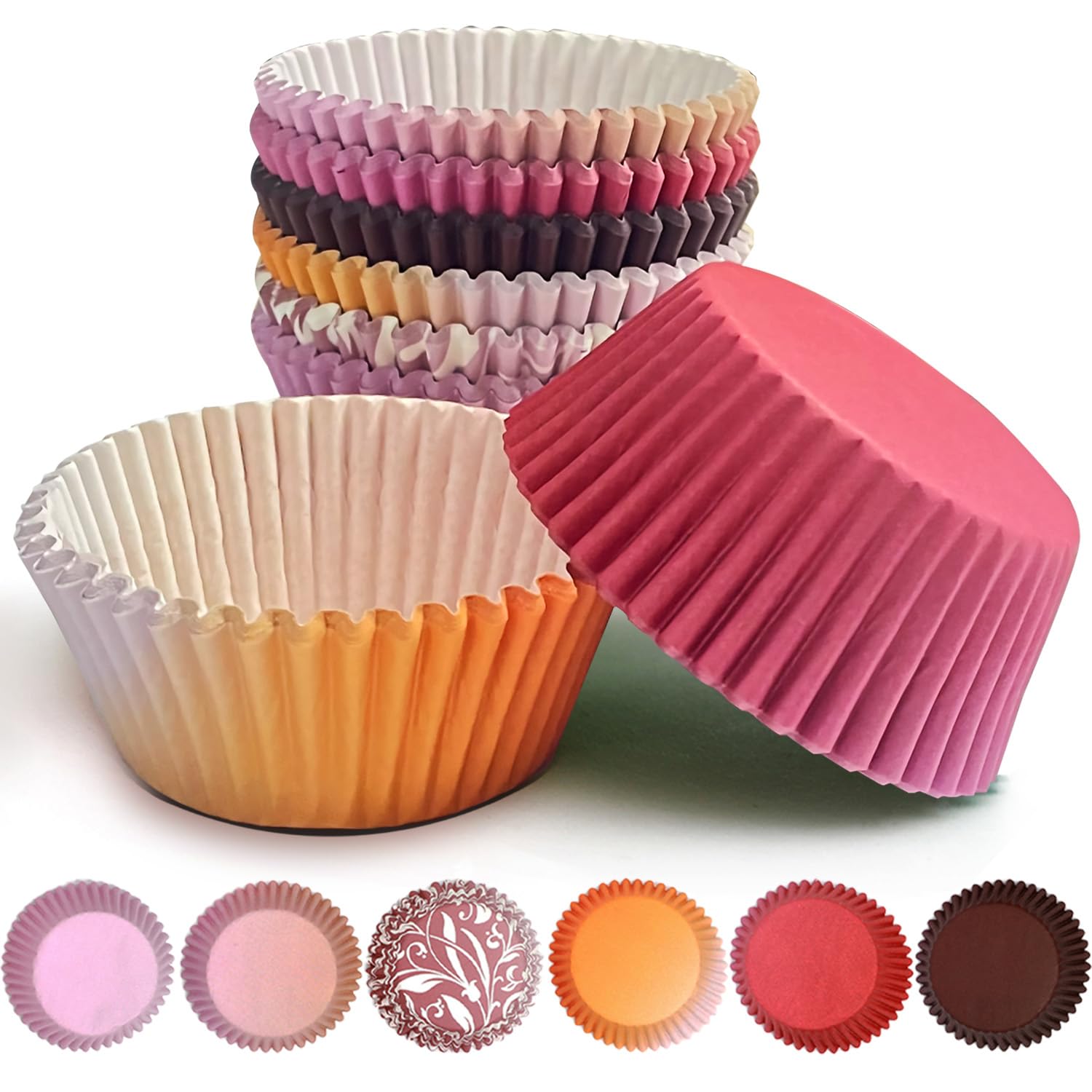 Amazon.com: qiqee 300-Count Cupcake Liners Standard Cupcake Cups 6 ...