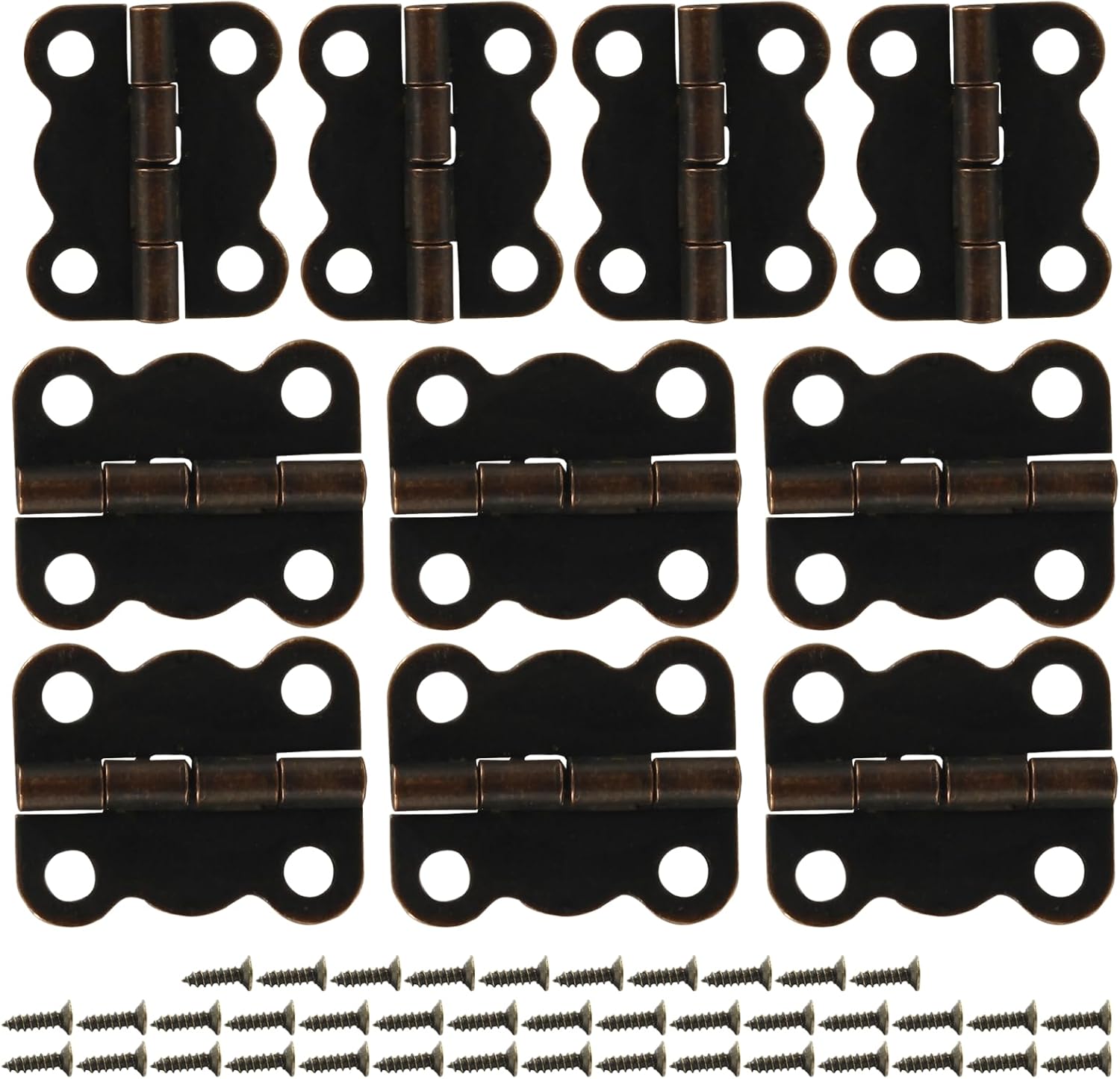 Zorveiio 10Pcs Small Hinges,Red Copper Butterfly Hinges,0.67"x0.51 ...