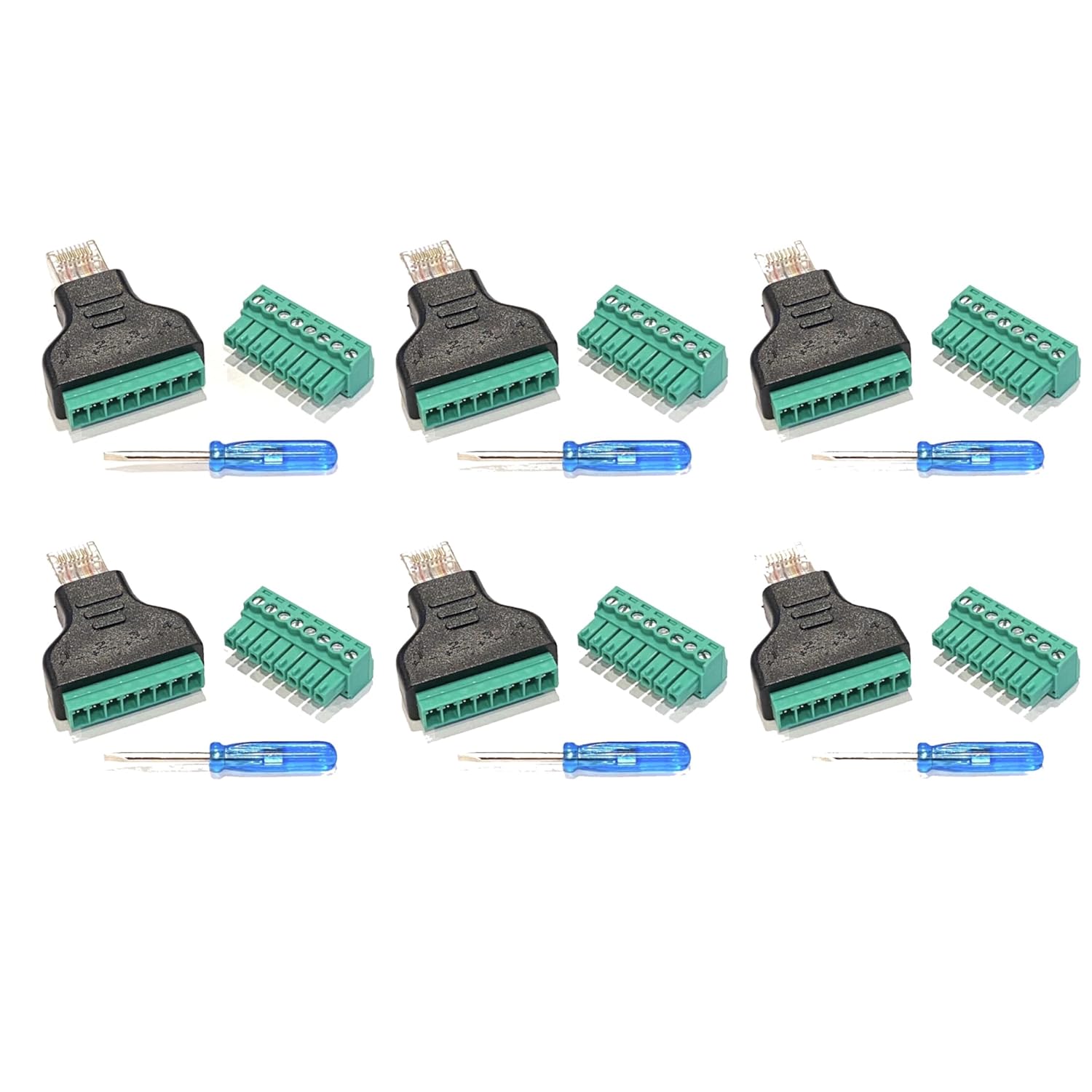 Amazon.com: (6) Pack of RJ45 Modular Plug 8 Conductor DIY to 8 Pin Euro ...