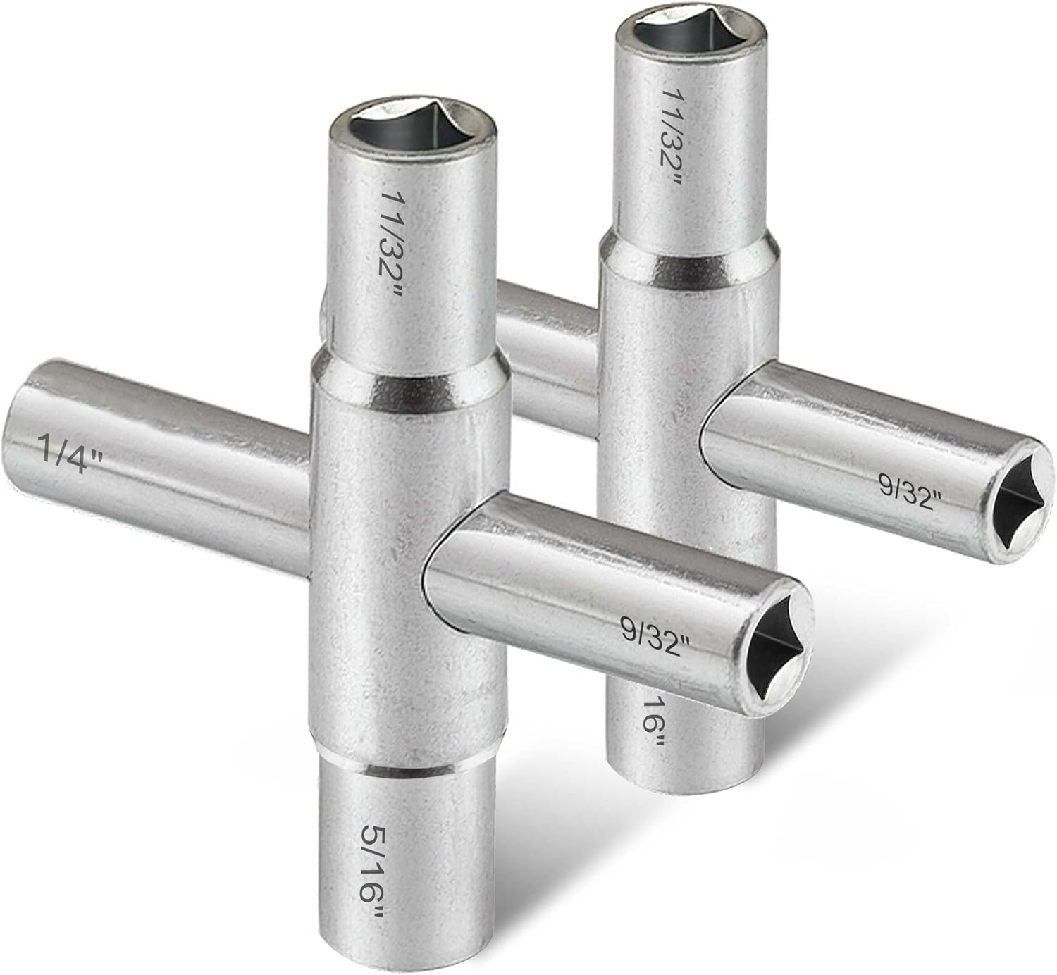 Hanpex 2Pc. 4 Way Sillcock Water Key Set, 1/4", 9/32", 5/16", 11/32 ...